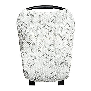 Baby Car Seat Cover Canopy and Nursing Cover Multi-Use Stretchy 5 in 1 Gift "Alta" by Copper Pearl