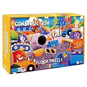 TAOZI&LIZHI Jumbo Jigsaw Puzzles 46 pcs, Construction Site, Large Floor Puzzle for Kids Ages 3-5, 4-8, Christmas Toddler Puzzles with Hand-held Gift Box, Preschool Learning & Education Toys