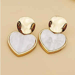 Seaberila 9 Pairs Statement Drop Dangle Earrings Gold Stud Earrings for Women Acrylic Earrings