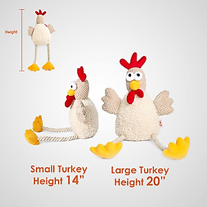 EHEYCIGA Christmas Dog Toys for Large Dogs, Large Squeaky Pet Toys for Entertainment and Gifts, Stuffed Plush Cute Dog Toys Large Breed with Squeaker, Turkey Large