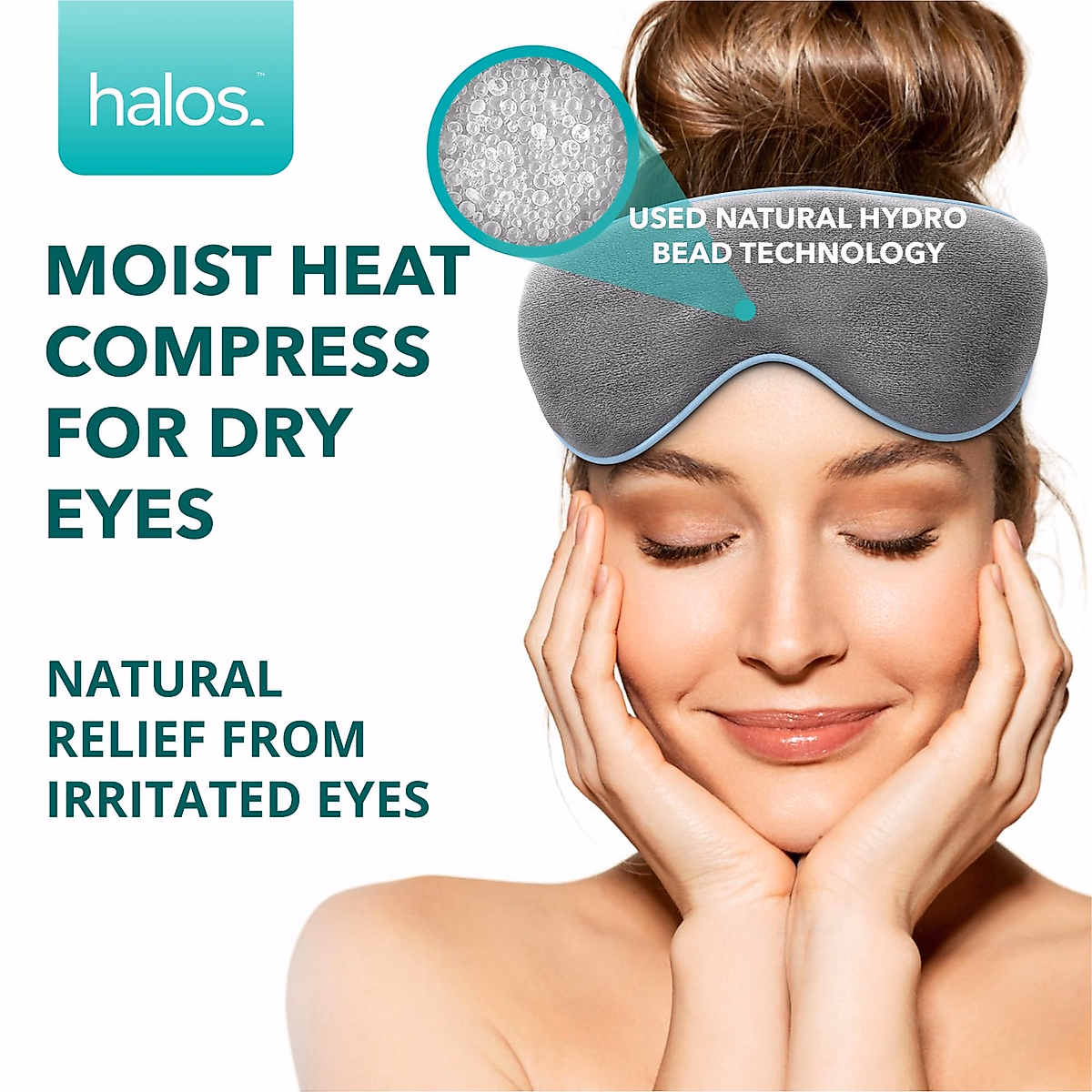 Microwave Activated Warm Eye Compress for Dry Eyes, Blepharitis & Stye Eye Treatment - Heated Eye Masks for Dry Eyes - Dry Eye Therapy Mask & Eye Compress Moist Heat Delivers Warm Compress for Eyes