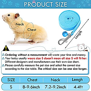 2 Pieces Guinea Pig Clothes Soft Mesh Guinea Pig Harness with Safe Bell, Baby Ferret Harness and Leash Set for Hamster, Baby Ferrets, Rats, Guinea Pig, Chinchilla, Teacup Chihuahua