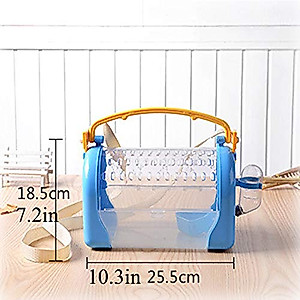 Hamster Cage Travel Carrier Portable Cage with Water Bottle Outgoing Cage and Adjustable Strap Pet Cage for Small Pet Hedgehog Sugar Glider Squirrel Mice.
