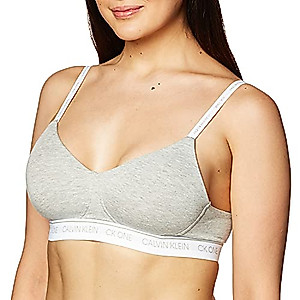 Calvin Klein Women's CK One Cotton Lightly Lined Bralette, GREY HEATHER, S