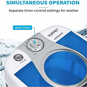 Portable Mini Washer, Timed with Spin Dryer, Wash Capacity 7.7 lbs, Small Semi-Auto Compact Washer, Durable Design Washer Energy Efficient, Spin Controller