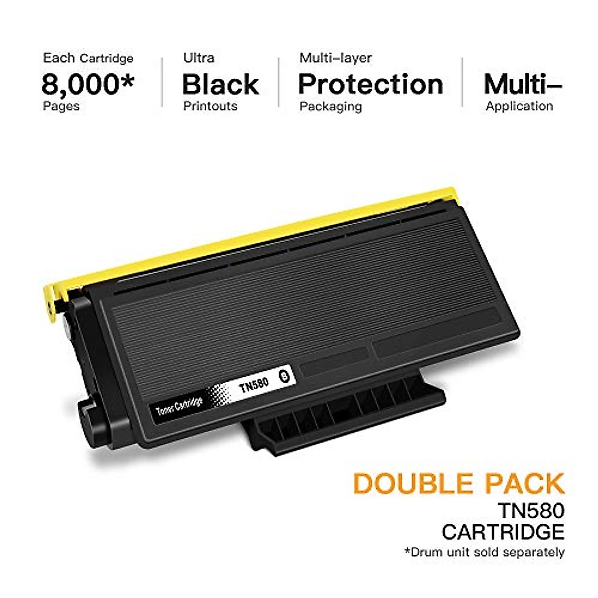 E-Z Ink (TM) Compatible Toner Cartridge Replacement for Brother TN580 TN650 TN550 TN620 High Yield Compatible with HL-5370DW HL-5340D DCP-8060 DCP-8065DN HL-5240 HL-5250DN MFC-8660DN (Black, 2 Pack)