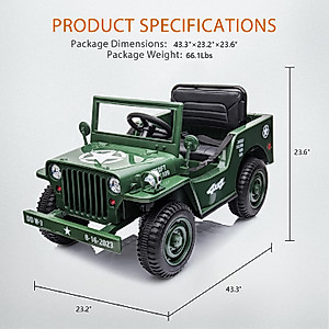 AVRCECI Ride On Truck 12V Electric Vehicles Battery Powered Ride on Car Toys w/Four Wheels,Remote Control, Music,LED Lights, High and Low Speed for Boys Girls Toddlers(Green)