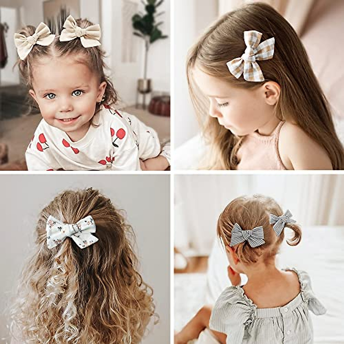 24 PCS Baby Girls Hair Clips Set,Hair Bows Barrettes Handmade Accessories Alligator Clip for Babies Infant Toddlers Little Kids Teens