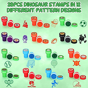 28Pcs Assorted Balls Stamps for Kids, Self Inking Football Basketball Rugby Golf Stampers for Party Favors Goody Bag Stuffers Classroom Club Rewards Party Treat Birthday Party(Ball Sports Style)