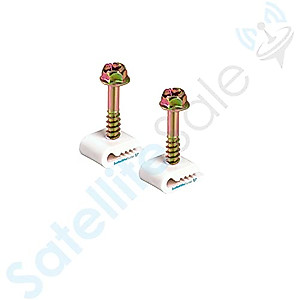 SatelliteSale Single Ground Screw White Clips for Single Antenna Ground Wire Cable Management 100 Pcs