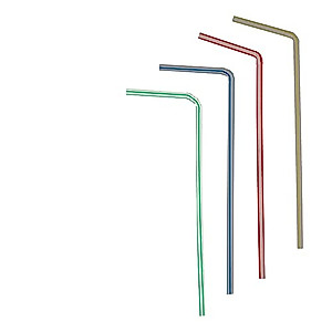 Flexible Plastic Drinking Straws (Assorted Classic Striped) Bendable Disposable BPA Free Bendy Straws