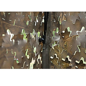 AUSCAMOTEK Ground Blind 5 × 10 Feet for Turkey Hunting Deer Blinds Camouflage Pattern Height Adjustable -Woodland Green Leaf