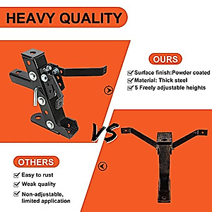 ECOTRIC Heavy Duty Adjustable Lawn Mower Trailer Towing Hitch, Garden Tractor Hitch Steel Compatible with John Deere Cub Cadet Craftsman