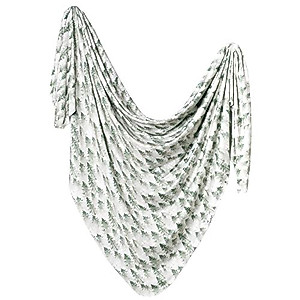 Copper Pearl Large Premium Knit Baby Swaddle Receiving Blanket Evergreen
