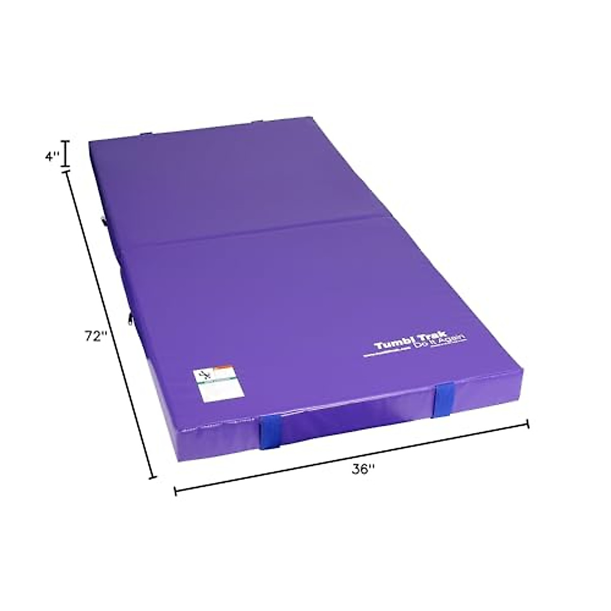 Tumbl Trak Junior Practice Mat, 3'x6'x4", Crash Mat for Gymnastics and Cheer, Landing Mat for Gymnastics Training, Purple
