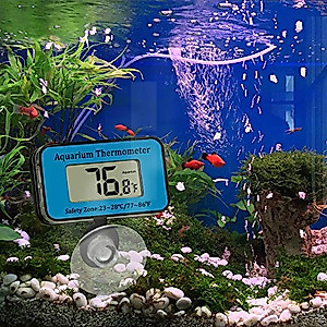 YiePhiot Aquarium Thermometer Waterproof LCD Digital Thermometer with Suction Cup Fish Tank Thermometer, Reptile Thermometer