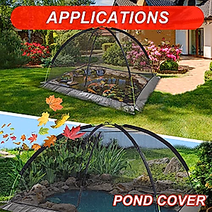 Kapler Pond Garden Cover 12x9FT Garden Net Dome Pond Covers for Outdoor Ponds with Zipper and Stakes, Pond Cover for Fish Shade Leaves, Nylon Mesh Protection Pond Netting Tent for Garden Yard Pool