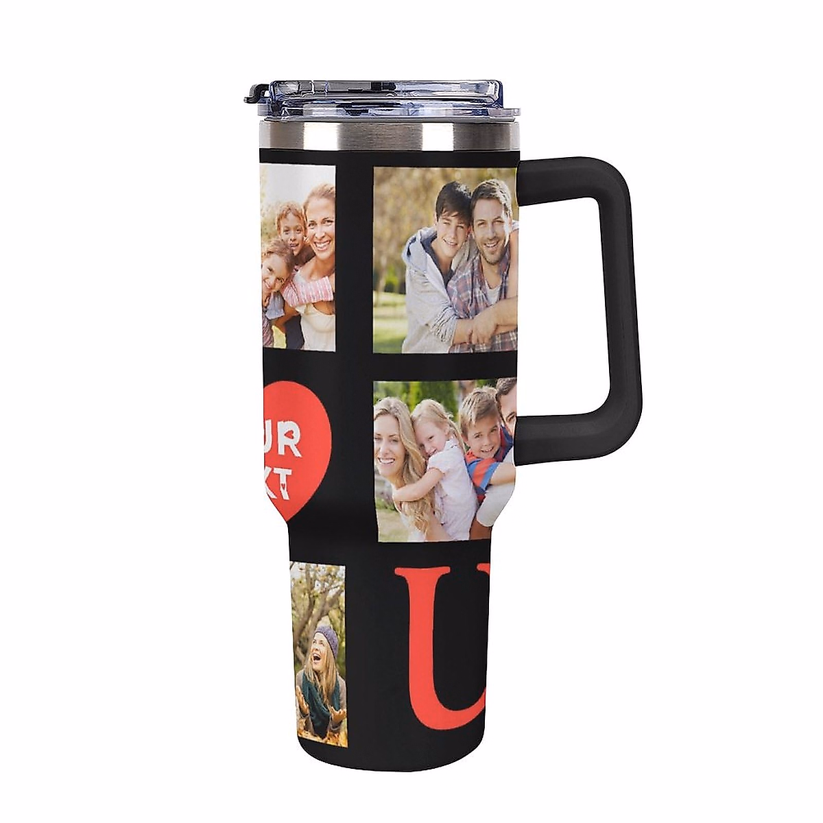 Personalized Tumbler Custom Insulated Travel Mug Custom Drinking Coffee Cup with Photos and Text 40oz Christmas Birthday Gift