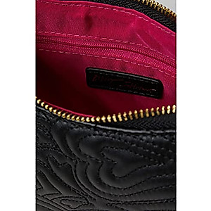 Betsey Johnson Groovy Hearts Hobo Crossbody, Black