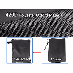 Riding Lawn Mower Cover Waterproof Heavy Duty 420D Polyester Oxford Tractor Cover Fits Decks up to 54" ,Waterproof and UV, Dust, Dirt, Wind Protection with Drawstring Storage Bag,Black