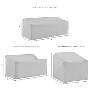 Crosley Furniture Patio Furniture Covers, Waterproof 3-Piece Cover Set for Outdoor Sectional Sofa Sets, Tan