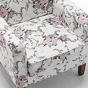 US Pride Modern Accent Armchair for Office and Living Room Decor with Birch Wood Frame and Microfiber Upholstery, Easily Assembled Arm Chair with Removable Cushions, 06 Printed Fabric