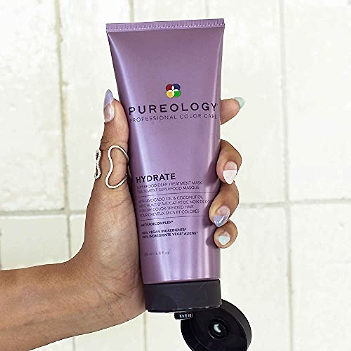 Pureology Hydrate Superfood Treatment | For Dry, Color-Treated Hair | Deeply Hydrating Treatment Mask | Silicone-Free | Vegan | Updated Packaging | 6.8 Fl. Oz