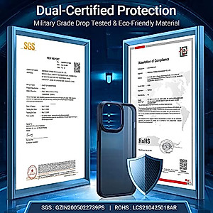 TORRAS Shockproof Compatible for iPhone 13 Pro Max Phone Case, [Military Grade Drop Protection] [Sleek Premium Touch] Translucent Matte Phone Case for iPhone 13 Pro Max Case, Guardian Series, Black