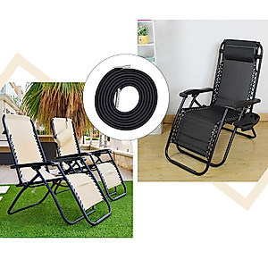 GORGECRAFT 4 Pack Upgraded Black Gravity Chair Replacement Cord Elastic Zero Gravity Patio Recliner Replacement Laces Webbing Bungee Repair Cords for Antigravity Garden Lawn Chair Outdoor Sun Loungers