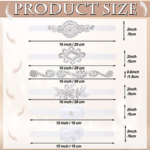 6 Pieces Baptism Headband for Baby Girl Elastic Chiffon Crystal Toddler Girl Headband for Baby Shower Christening Baptism Gifts Birthday Party Christmas Thanksgiving (Bright Style)