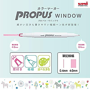 uni Propus Window Basic Color, 5 Colors Set (Pus-103T 5C)