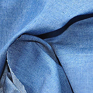 Indigo Blue 4.8 oz 100% Cotton Denim Chambray Fabric,56 Inches Wide, by The Yard