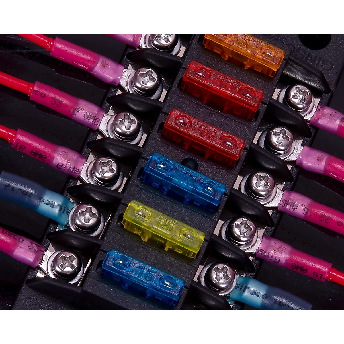 Ginsco 130 Pcs Blade Fuses Assortment Kit Standard Regular Size 2A 3A 5A 7.5A 10A 15A 20A 25A 30A 35A 40A with Puller for Car RV Truck Marine Boat Motorcycle Bus