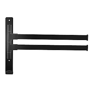 UUS Rotating Towel bar 2 arm Bathroom, Wall Mounted Swing Out Towel Rack with Hook for Bathroom, Kitchen Space Saving, Home, Hote