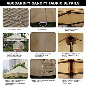 ABCCANOPY Outdoor Winter Gazebo 10x20, Premium Instant Pop Up Canopy Tent with Elegant Church Window,Snow and Rain Protection, Bonus Wheeled Bag,Beige