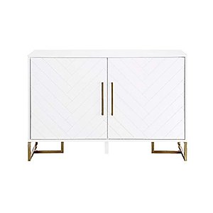 CosmoLiving by Cosmopolitan CosmoLiving Herringbone Unit, White Console