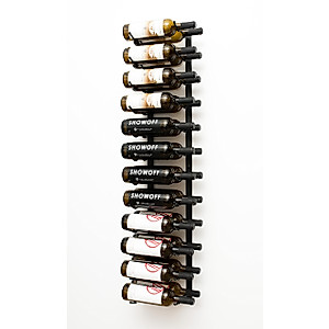 VintageView W Series Pro Wine Rack 4 - Metal Wall Mounted Wine Rack - Modern, Label Forward Wine Storage - Space Saving Wine Rack with 24 Bottle Storage Capacity (Matte Black)