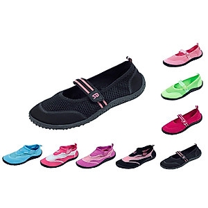 Women's Slip-On Water Shoes with Strap Size 6 Black