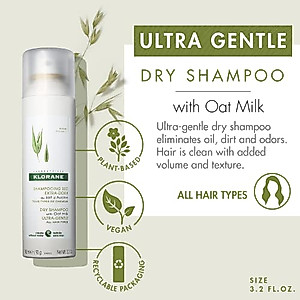 Klorane - Dry Shampoo With Oat Milk - Gentle Formula Instantly Revives Hair - Paraben & Sulfate-Free - 3.2 fl. oz.