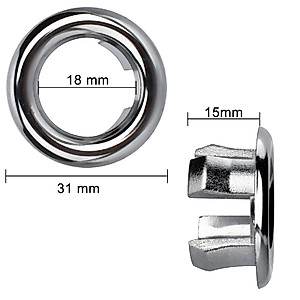 4 Pack Sink Overflow Ring Bathroom Sink Overflow Trim Ring Round Hole Cover for Bathroom Kitchen Sink Basin Trim Overflow Cover