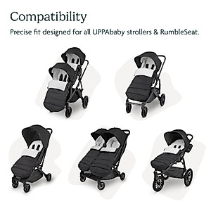 UPPAbaby CozyGanoosh Footmuff - Easily Attaches to UPPAbaby Strollers + RumbleSeat - Ultra-plush, Weather-Proof - Winter Stroller Cover - Gwen (Green Mélange)