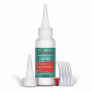 Starbond KEG-500, Max Strength Flexible Medium Thick, Premium CA Super Glue Plus Extra Cap and Microtips, 2 oz. (for Arrow Fletching & Inserts, Shoe Cobblers, Boot, & Furniture Repair)