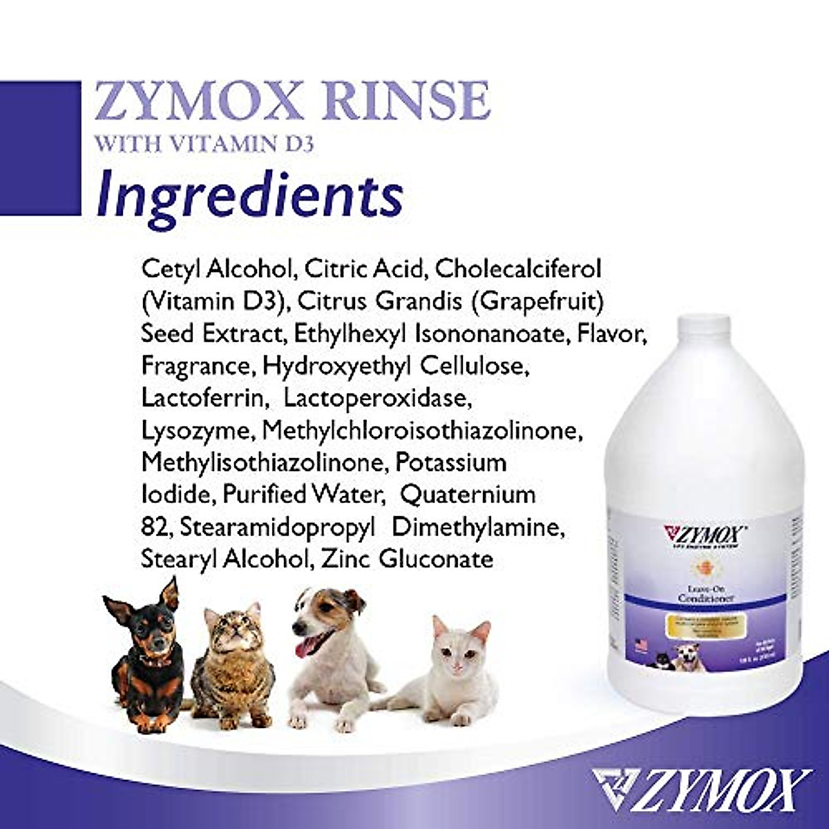 ZYMOX Leave-in Conditioner with Vitamin D3 for Cats & Dogs, 1gal
