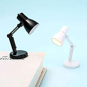 Yiwu Ruizhen Mini Book lamp,Mini Desk Light,Bedroom Small Night lamp, Warm Light,Eye Protection Battery-Operated (3 pcs LR41),Compact Portable lamp,Eye-Caring(White)