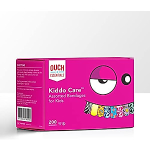 Ouch Essentials Kiddo Care - Kids Adhesive Bandages, Assorted Styles, 200 Count