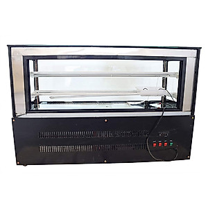 HayWHNKN 47inch Pastry Refrigerator Display Case Countertop with Humidification Function Bakery Display Case Cabinet Countertop Right Angle Back Door Three Layers 220V