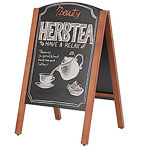 A-Shaped Sign (Removable Board), Double-Sided, Stand Board, Brown, A-Shaped Sign, Blackboard, Menu Board, Standing Sign, Chalkboard, Wood, A-Type, Welcome Board, Wood Board, Wedding, Cafe, Interior, Salon, Restaurant