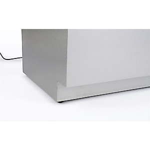 Displays2go Glass Merchandise Counter, Laminated MDF, Tempered Glass – Silver (GTLEDQ4SLV)