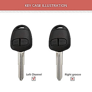 Car 2 Buttons Remote Key Fob Case Shell with Left Groove Key Blank Repair Kit Compatible with ASX Grandis Outlander Lancer