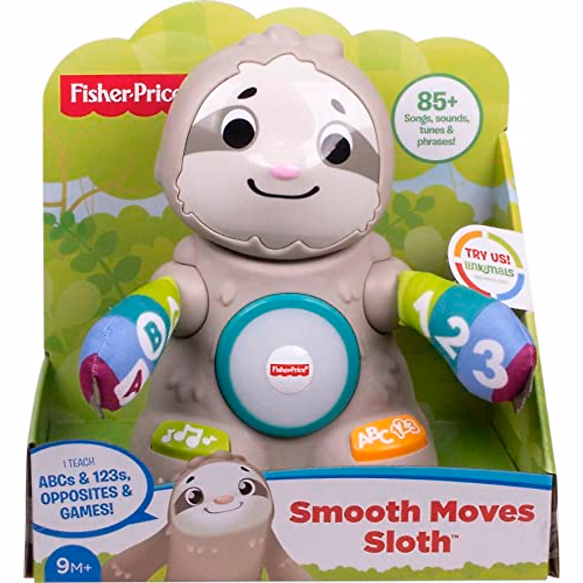 Fisher-Price Linkimals Learning Toy Smooth Moves Sloth With Interactive Music And Lights For Infants And Toddlers